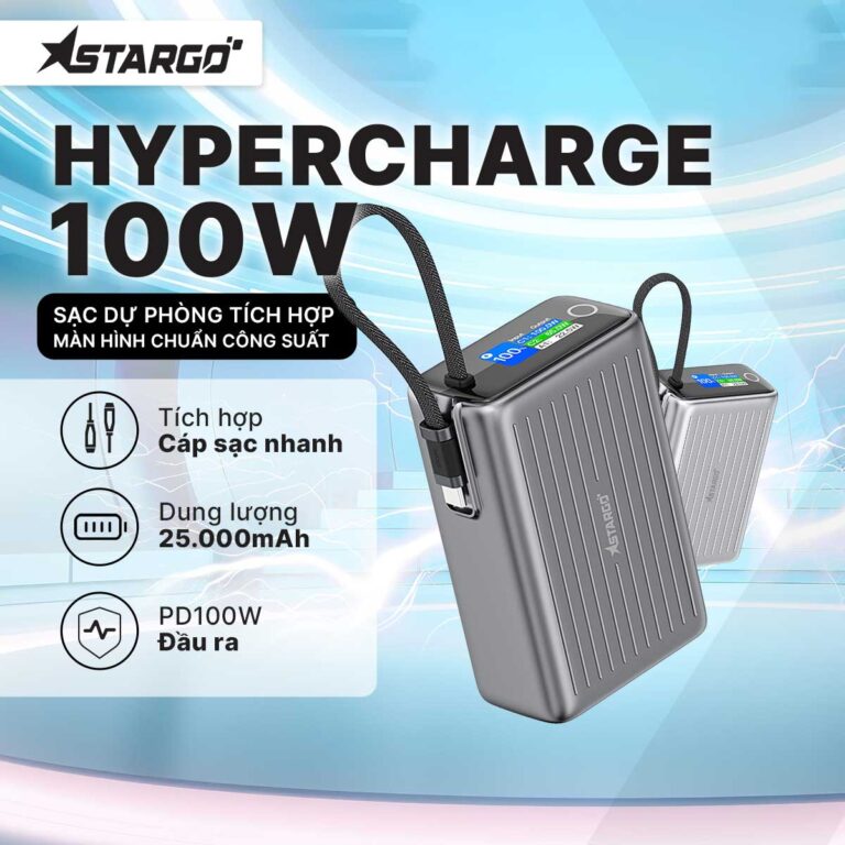 Sạc dự phòng StarGO HyperCharge 100W 25000mAh - StarGO Việt Nam